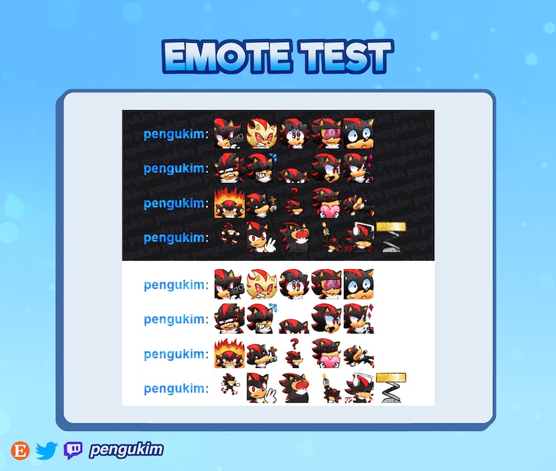 20 Shadow the Hedgehog STATIC ANIMATED Emotes for Twitch - Etsy Ireland