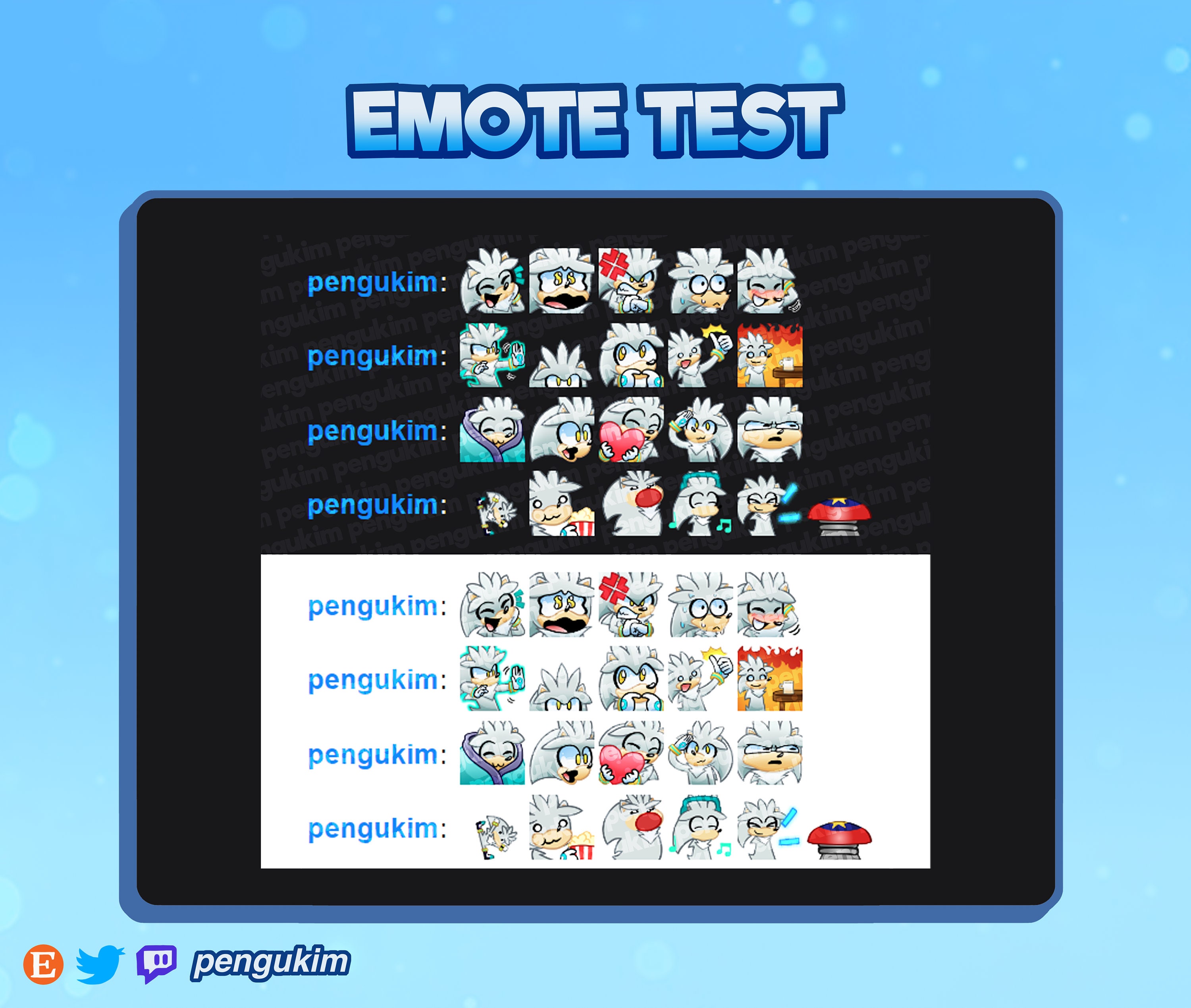 20+ Silver the Hedgehog STATIC + ANIMATED Emotes for Twitch, Youtube ...
