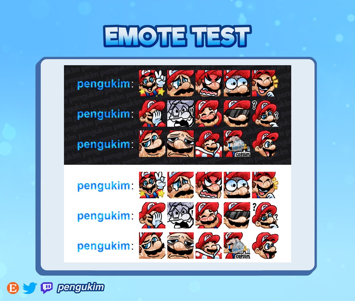 20 Mario STATIC ANIMATED Emotes for Twitch, Youtube, Discord ready to ...