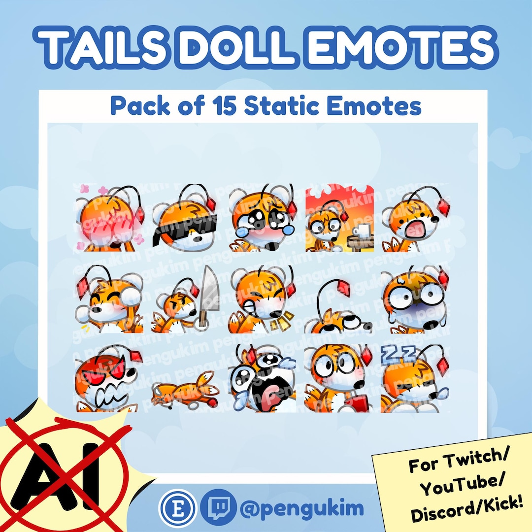 15 Tails Doll Static Emote Pack for Twitch Youtube Discord Facebook ...