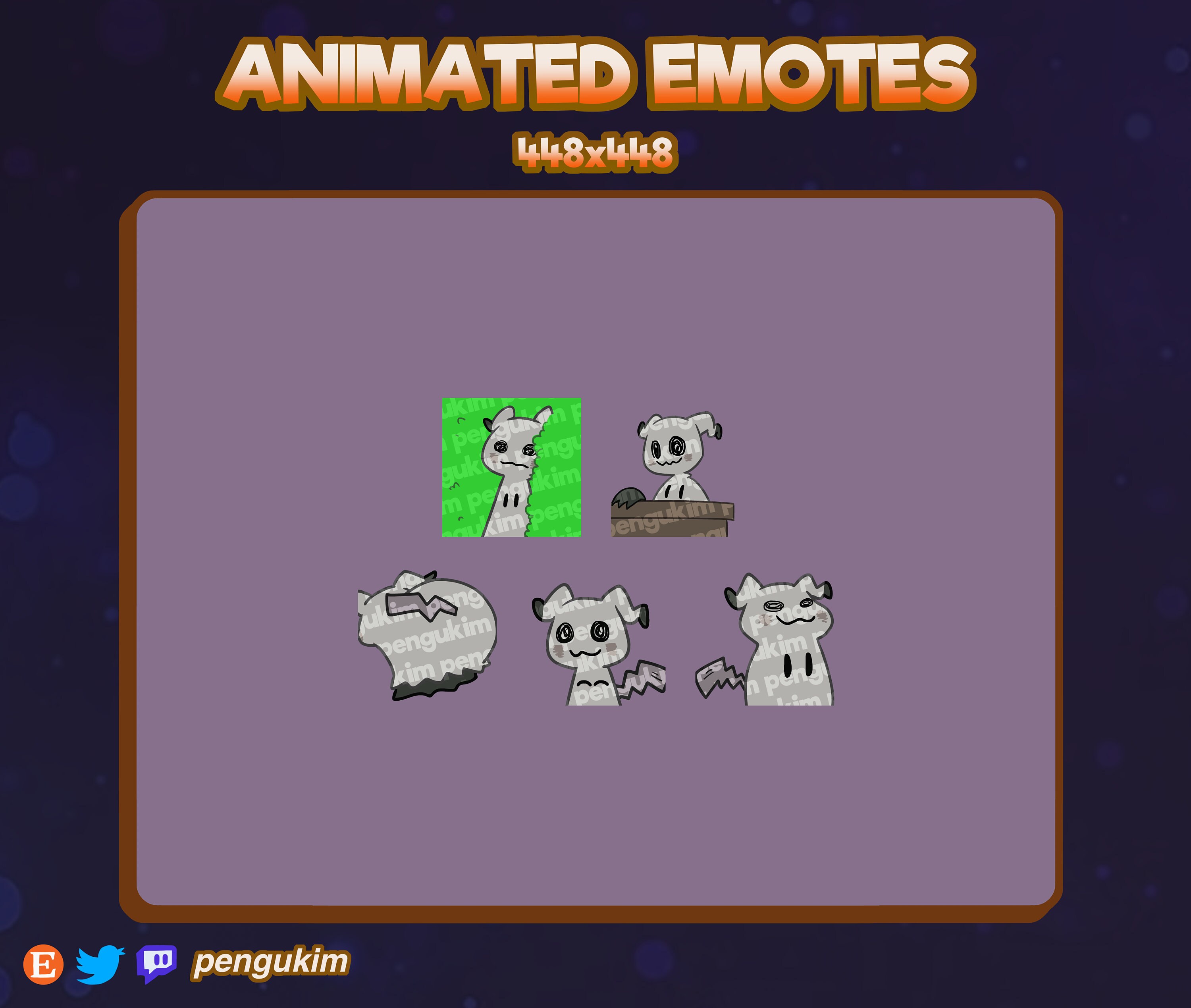 40 Mimikyu (20 Normal & 20 Shiny) STATIC + ANIMATED Emotes for Twitch ...
