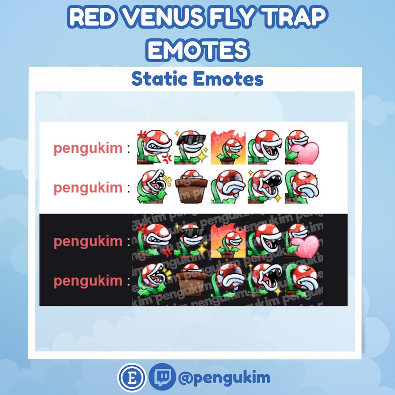 Red Venus Fly Trap Emotes for Twitch Youtube Discord Facebook Kick ...