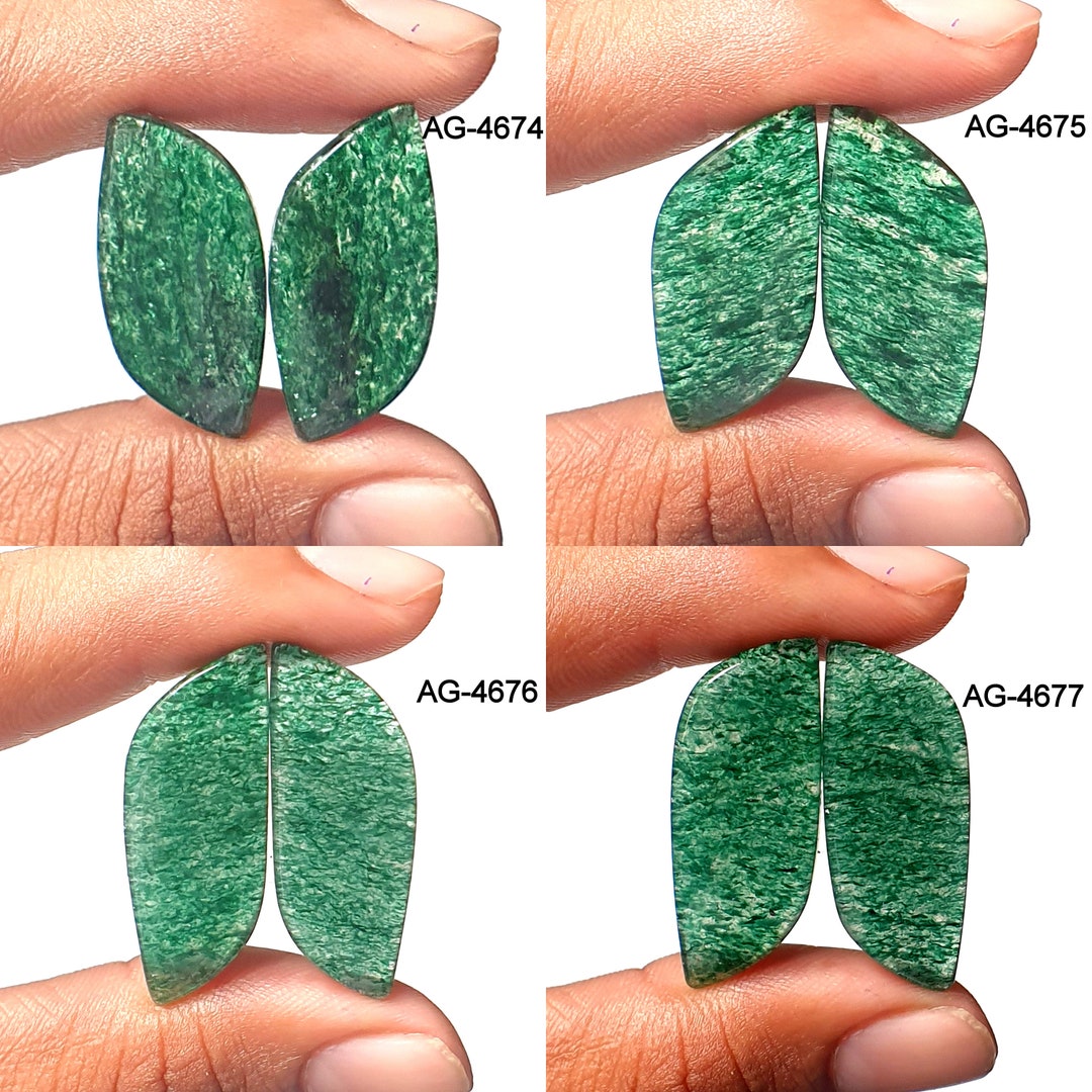 Green Strawberry Quartz Pair - Strawberry Quartz Gemstone Pair ...