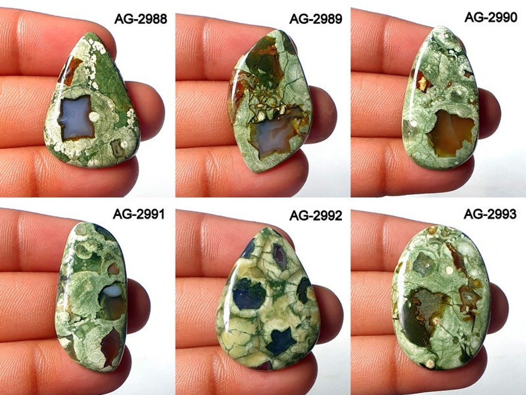 Rhyolite Cabochon Natural Green Rhyolite Gemstone High - Etsy