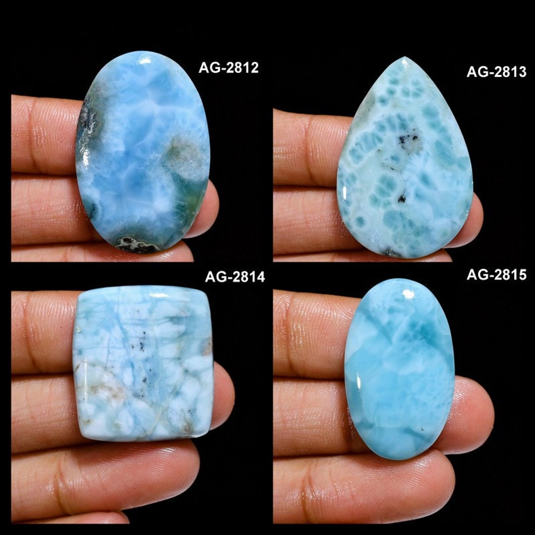 Larimar Cabochon Natural Blue Larimar Gemstone High - Etsy