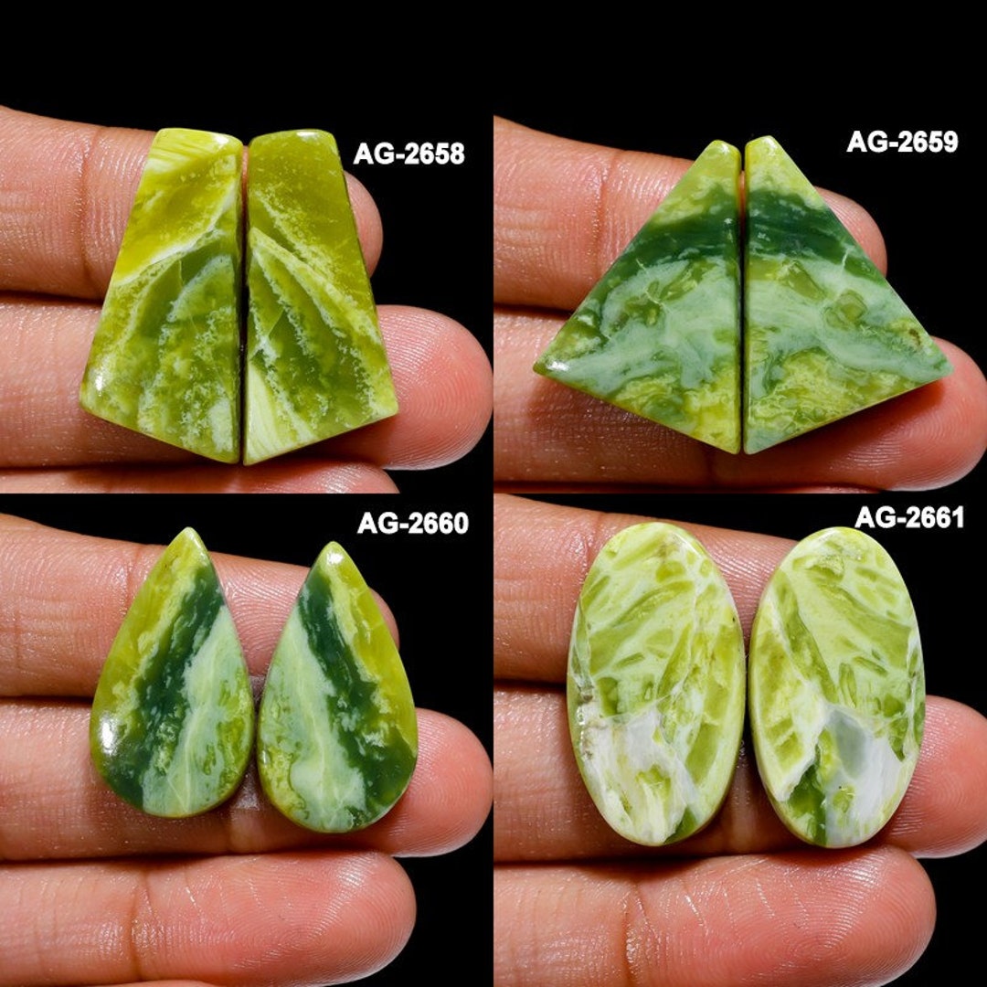 Serpentine Pair Natural Serpentine Pair Gemstone Pair - Etsy