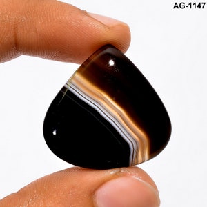 Black Banded Agate Gemstone - High Quality Black Banded Agate Cabochon ...