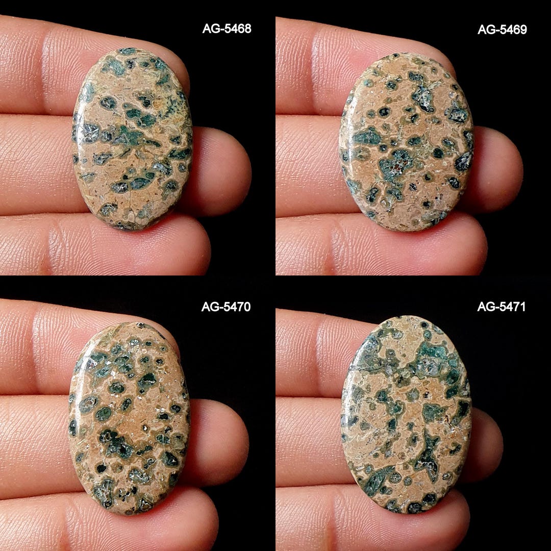 Rainforest Jasper - Rainforest Jasper Gemstone - Natural Rainforest Jasper - Flat Black ...