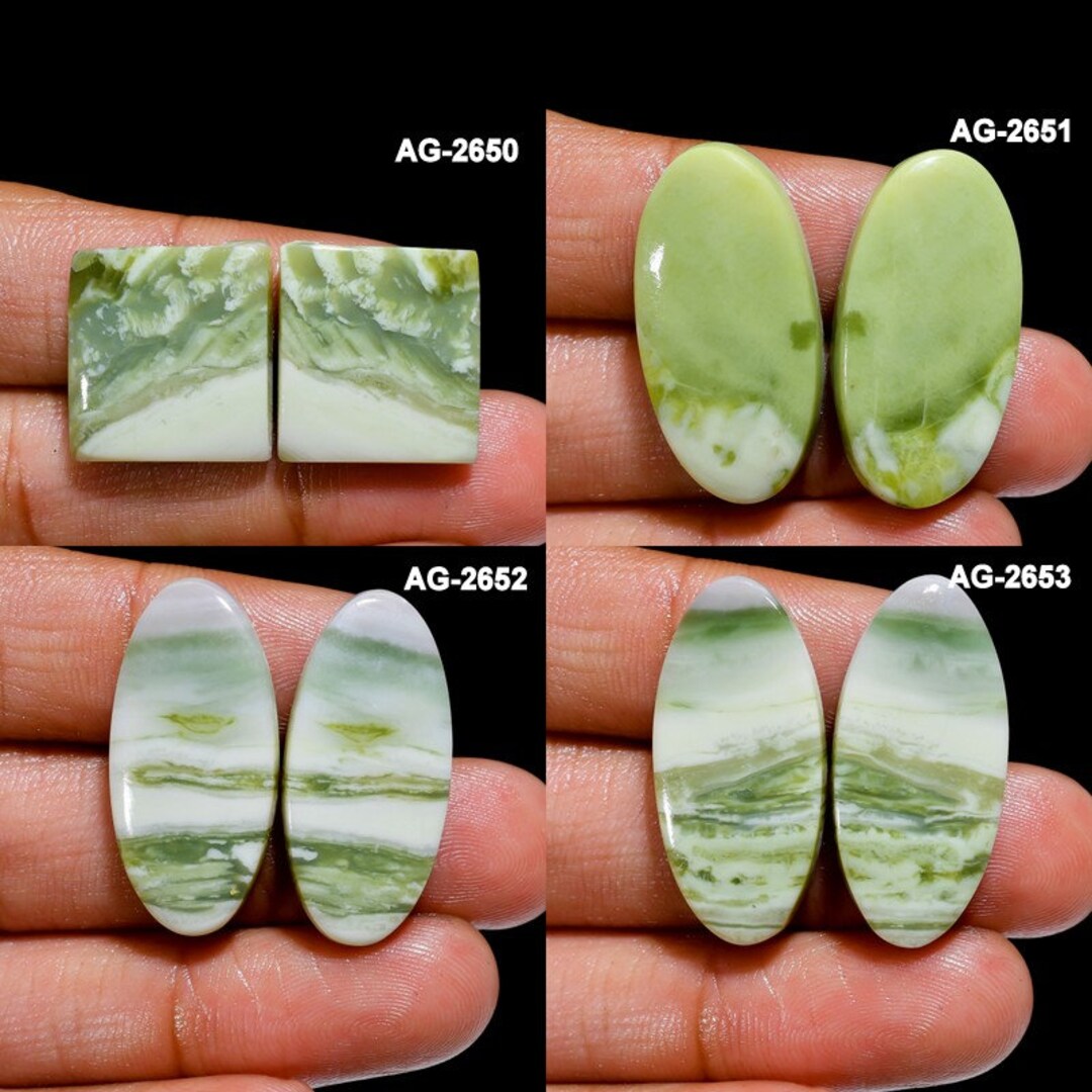Serpentine Pair Natural Serpentine Pair Gemstone Pair Serpentine Stone ...