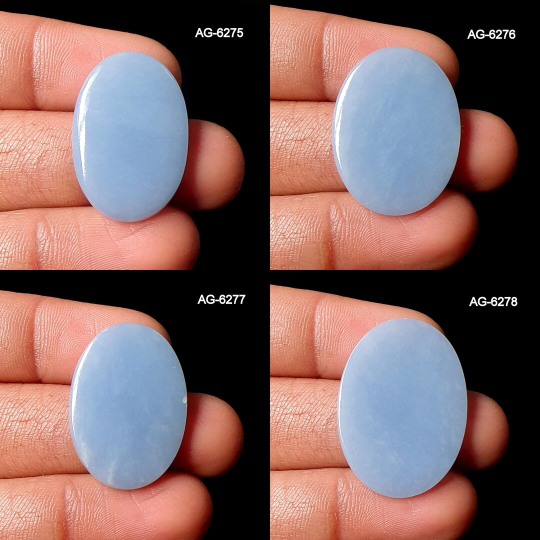 Angelite Cabochon - High Quality Angelite Stone - Natural Blue Angelite ...