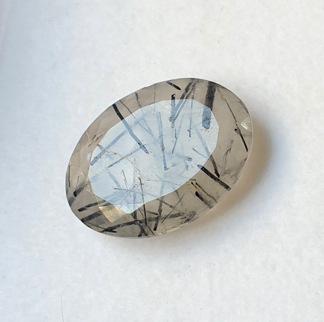 Faceted Black Rutile - Natural Black Rutile Quartz Gemstone - Faceted ...
