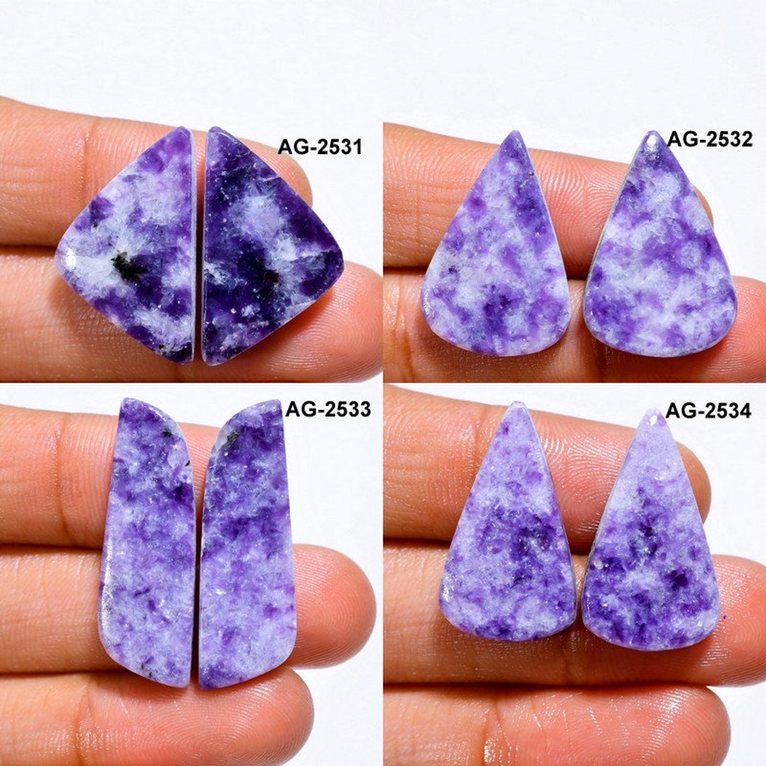 Lepidolite Pair Natural Lepidolite Pair Gemstone Pair Lepidolitel Stone ...