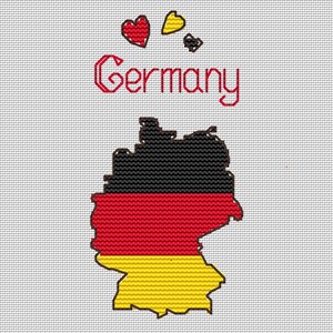 Germany Travel Cross Stitch Pattern, Patriotic Greeting in the Form of ...