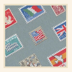 Postage Stamps Around the World. Set 2 of 8 Cross-stitch Patterns in ...