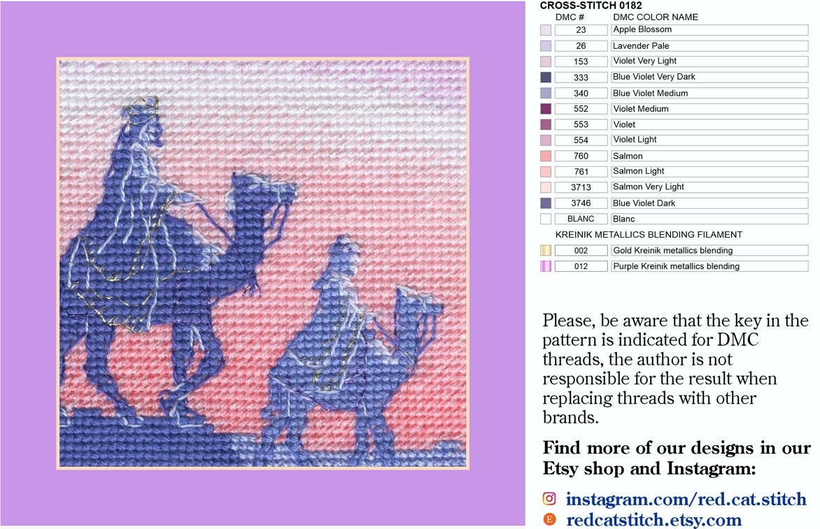 Three Kings Cross-stitch Pdf Pattern. the Biblical Magi Bring Gifts to ...