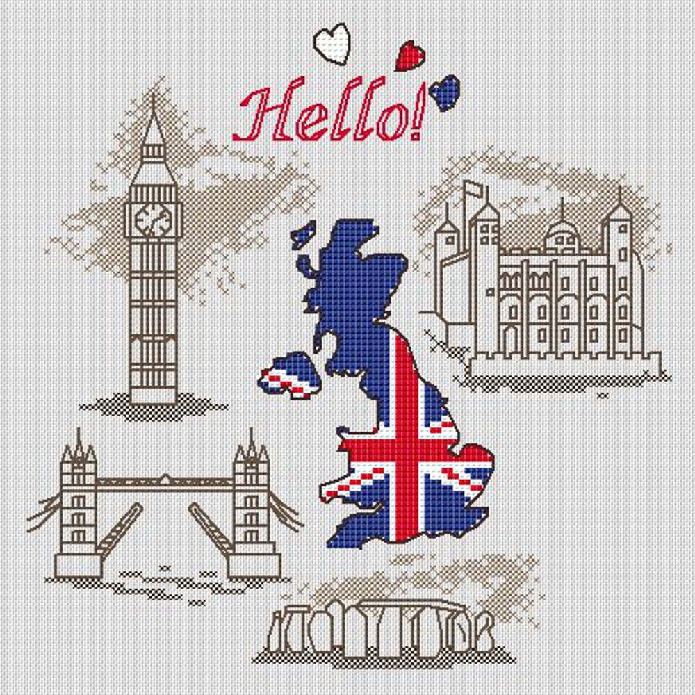 Great Britain Travel Cross-stitch Pattern, Landmarks Memories, United ...