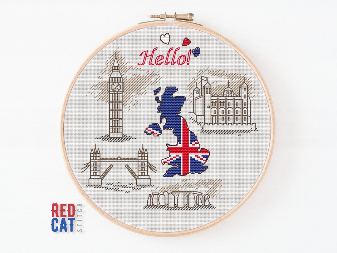 Great Britain Travel Cross-stitch Pattern, Landmarks Memories, United ...