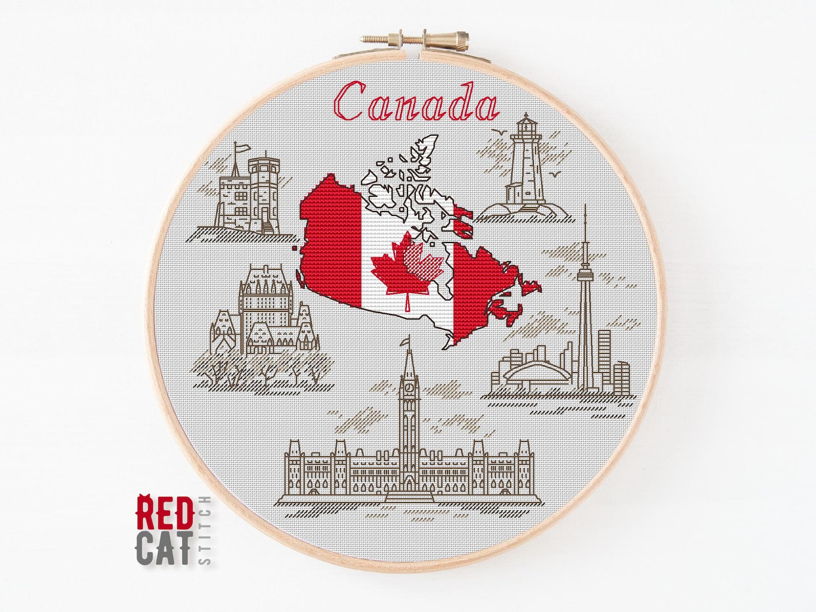 Canada as a Flag, Cross-stitch Pattern. Glory to the Brave Canadians ...