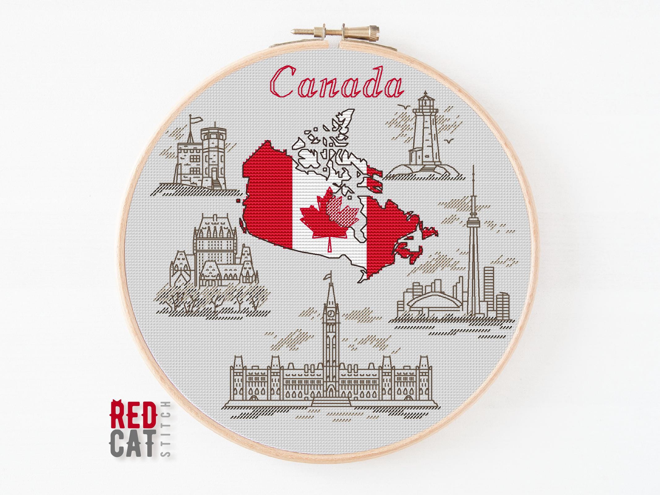 Canada as a Flag, Cross-stitch Pattern. Glory to the Brave Canadians ...