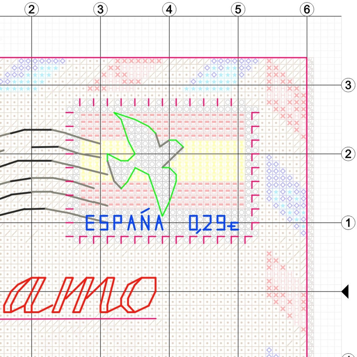 Memory of Fantastic Barcelona. Airmail Cross-stitch Pdf Pattern ...