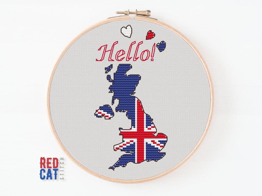 Great Britain Travel Cross-stitch Pattern, UK Embroidery Decoration ...