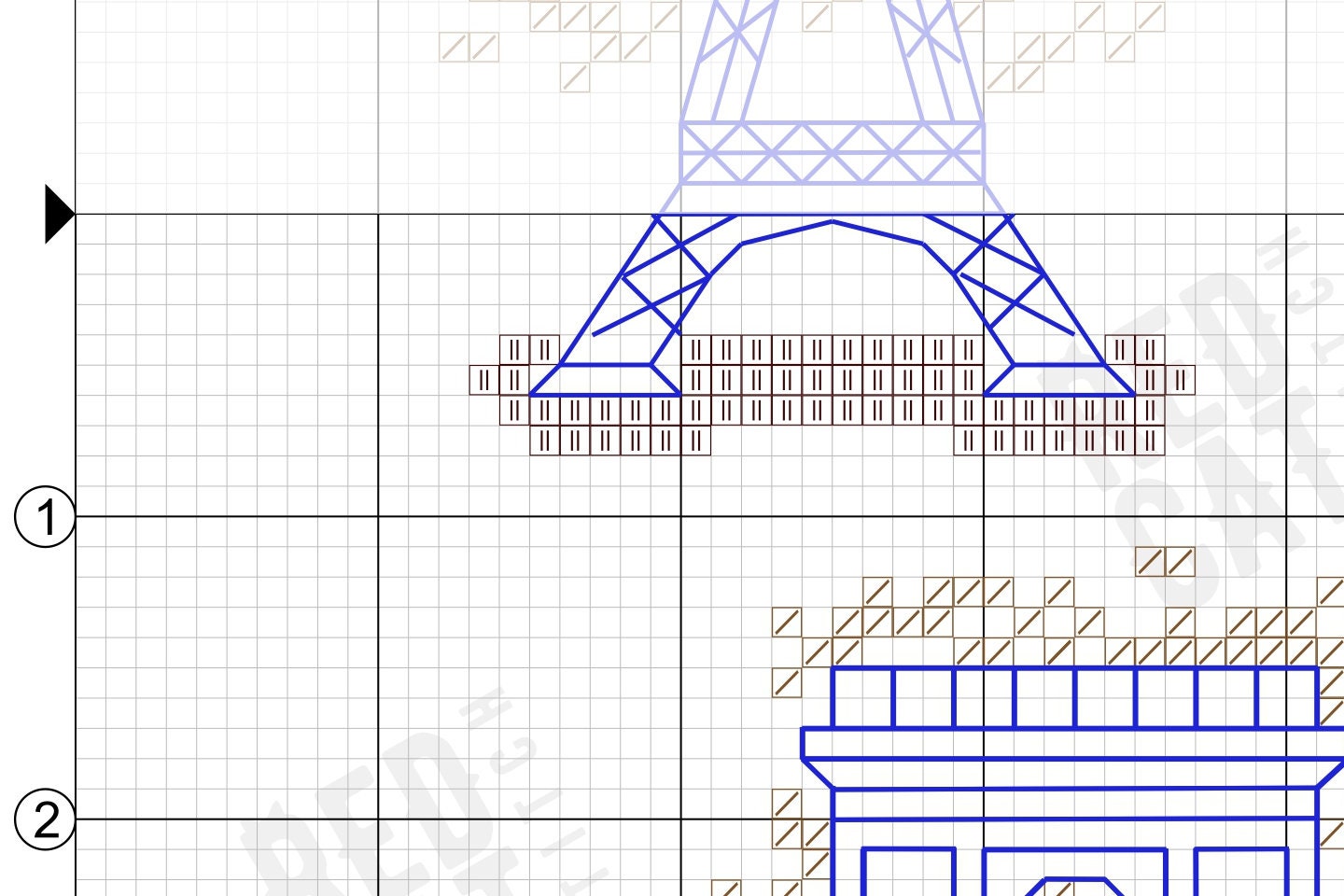 France Cross-stitch Pattern PDF DIY. Map as a National Flag, Silhouette ...