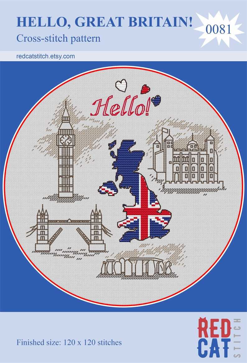 Great Britain Travel Cross-stitch Pattern, Landmarks Memories, United ...
