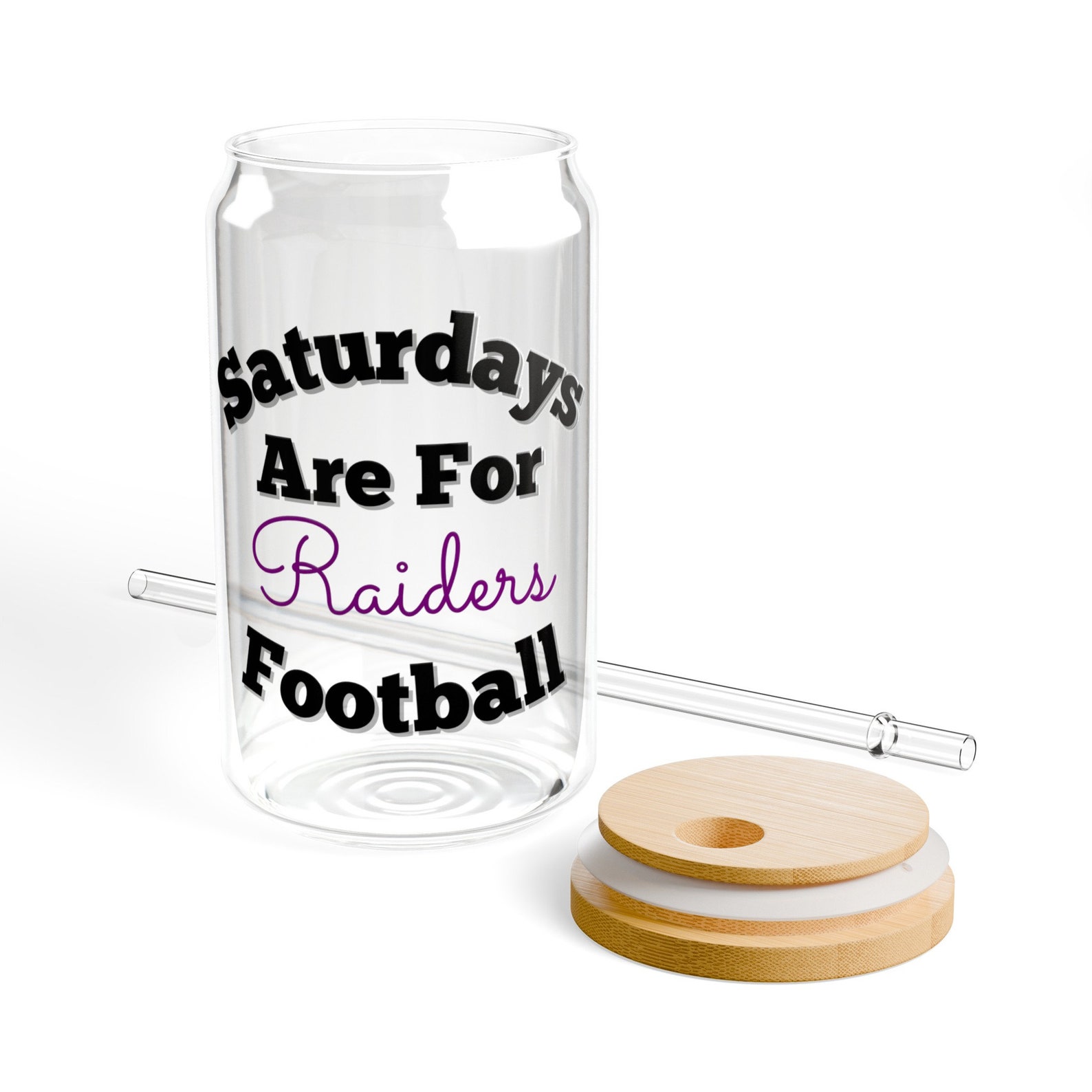 Saturdays Are for Raiders Football Sipper Glass, 16oz With Lid and ...