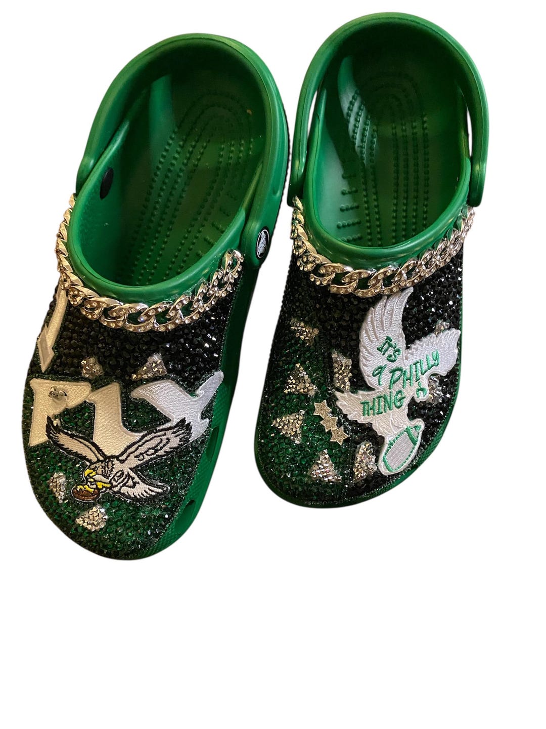 Custom Inspired Blinged Eagles Crocs - Etsy