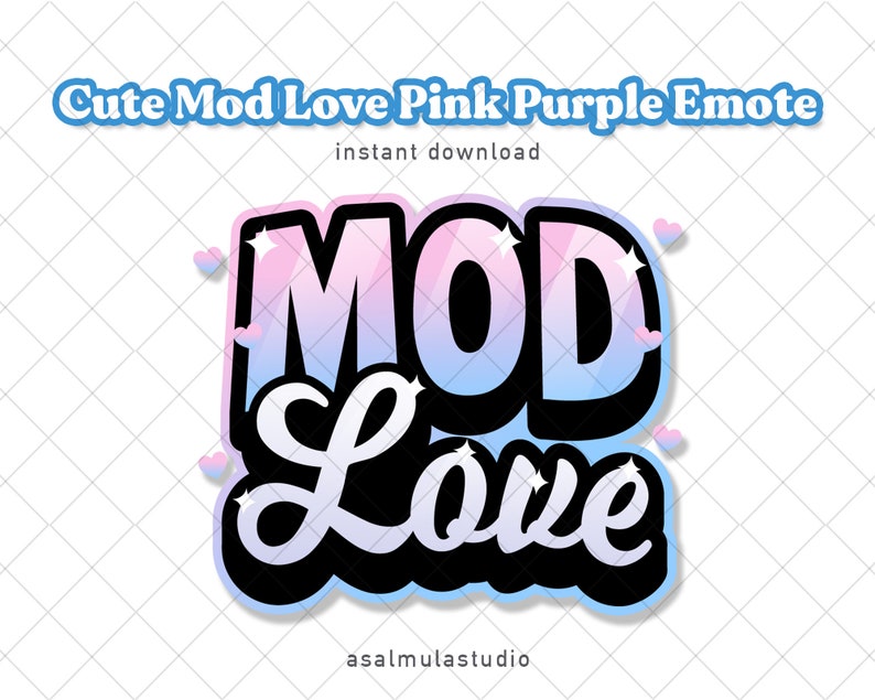 Mod Love Twitch Text Emotes Kawaii Emotes Cute Emotes - Etsy