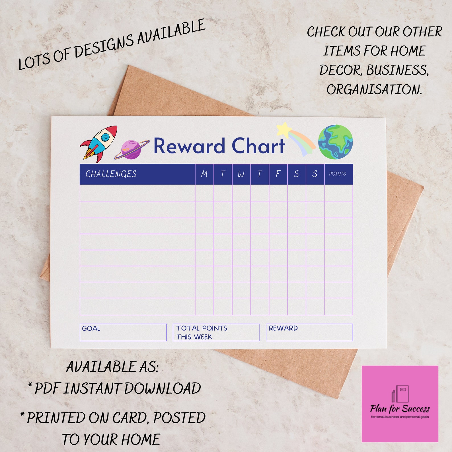 Printable Reward Chart | Space Theme | PDF Download | Behaviour Chart ...