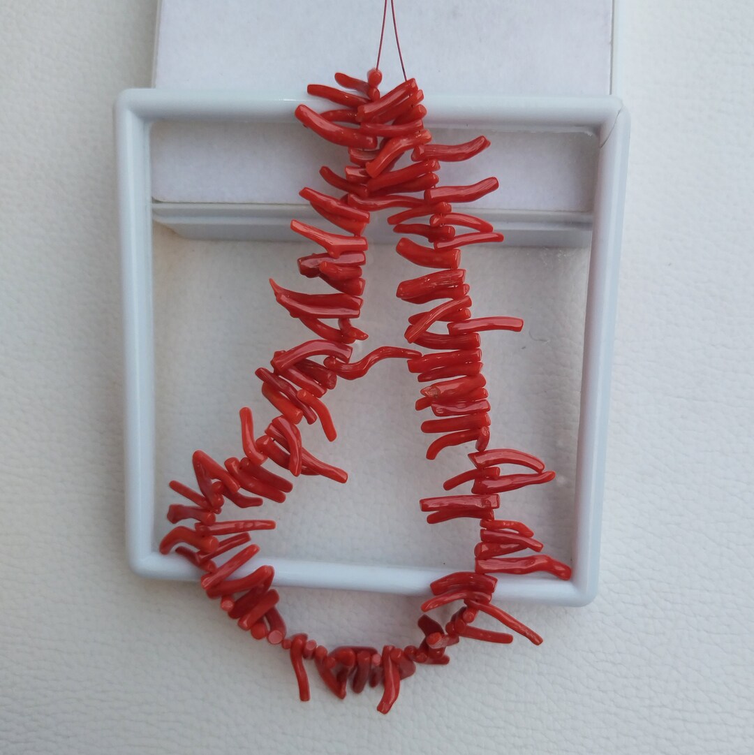 Italian Red Coral Stick Beads, Polished Jewelry Making, 76cts A739 - Etsy