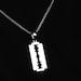 Razor Blade Silver Necklace & Pendent | Emo Goth Cool Fashion Rock ...