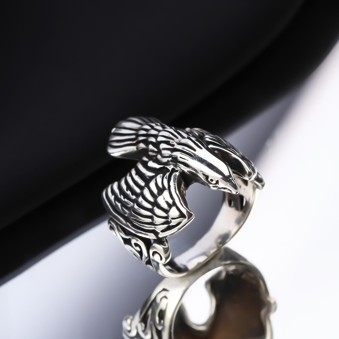Sterling Silver Eagle Ring: Hawk Bird Signet Ring for Men - Etsy