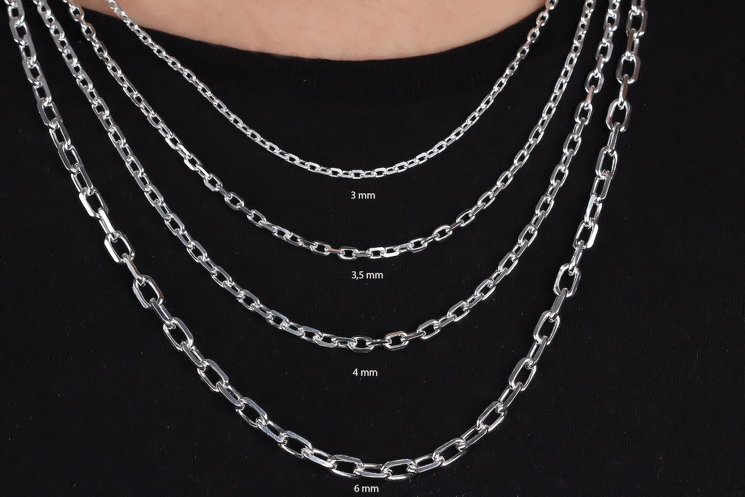 Sterling Silver Cable Chain Necklace • Gift for Men - Etsy