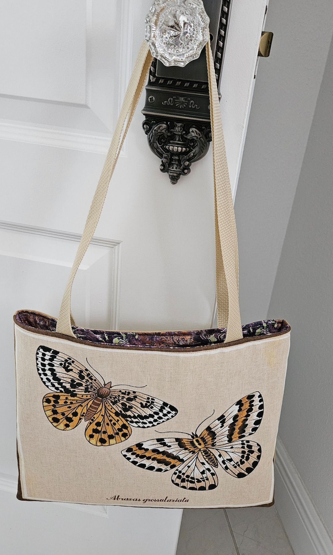 Lined Bag Made With Vintage Butterfly Print Cloth Panel - Etsy