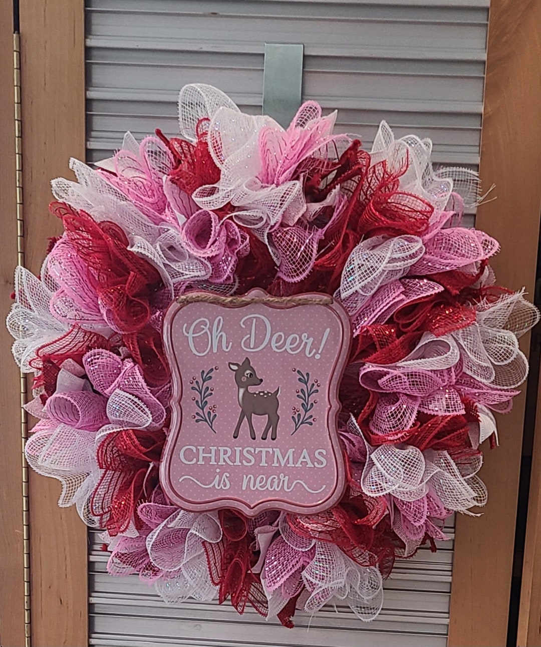 Solid Colors Mesh Wreath With Burlap Ribbon - Etsy
