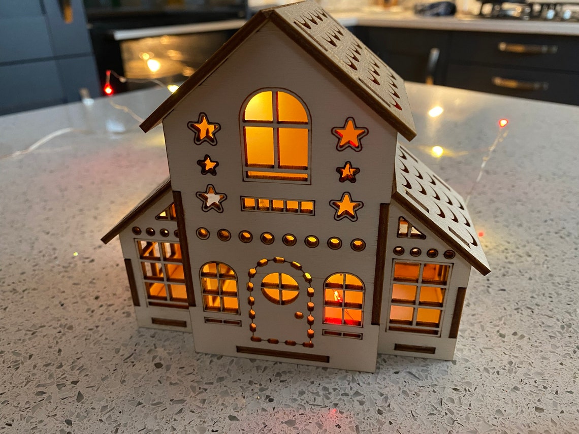 Christmas House Christmas Village House Kit Christmas - Etsy