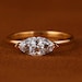 Half Bezel Setting Bypass Shank Pear Cut Moissanite Engagement Ring ...