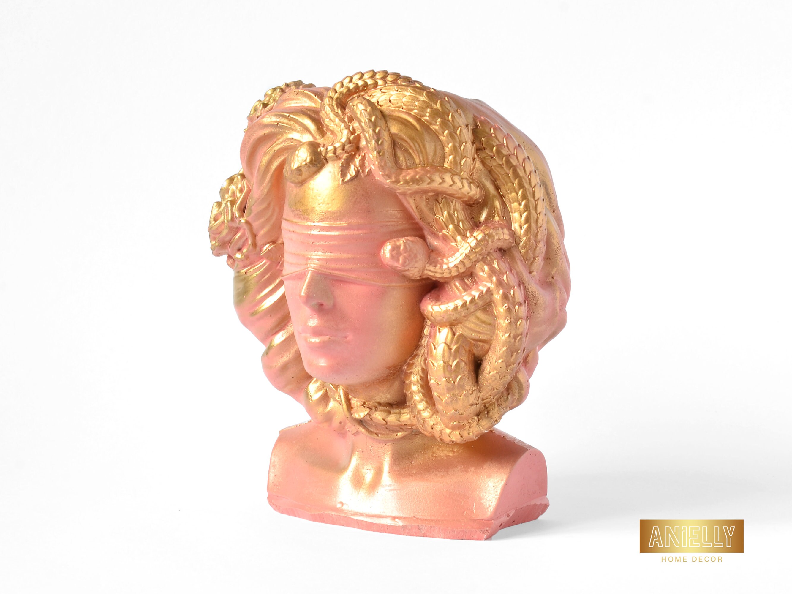 Medusa Gorgon Planter, Rose Gold Face Vase, Aesthetic Room Decor ...