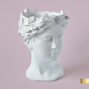 Greek Goddess Planter, Antique Venus Head Statue, Roman Style Concrete ...