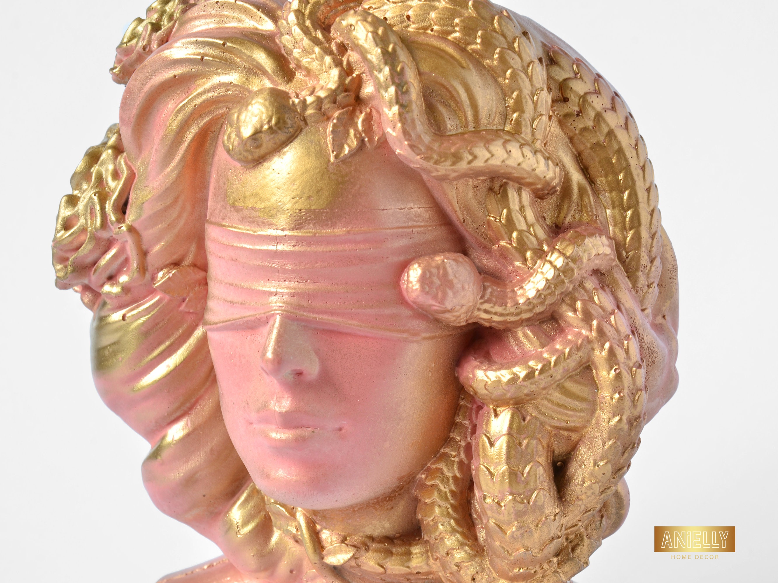 Medusa Gorgon Planter, Rose Gold Face Vase, Aesthetic Room Decor ...
