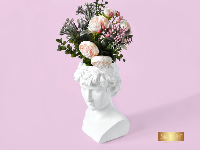 Greek God Planter, Apollo Bust Vase, Head Succulent Pot, Face Vase Home ...