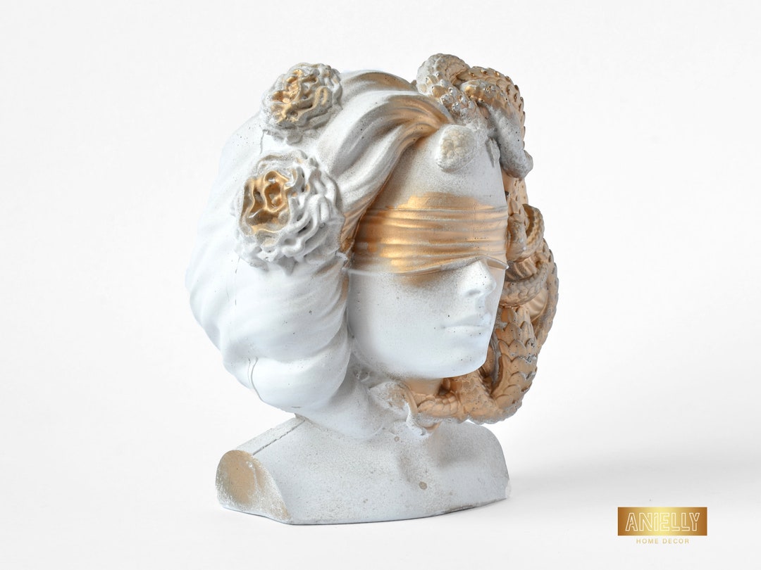 Grecian God Planter, Medusa Gorgon Head Statue, Mediterranean Vase ...