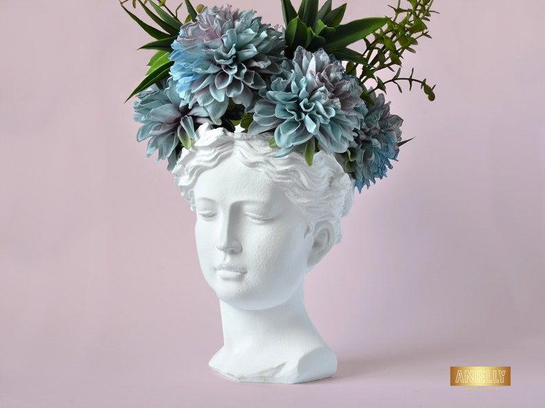 Greek Goddess Planter Antique Venus Head Statue Roman Style - Etsy
