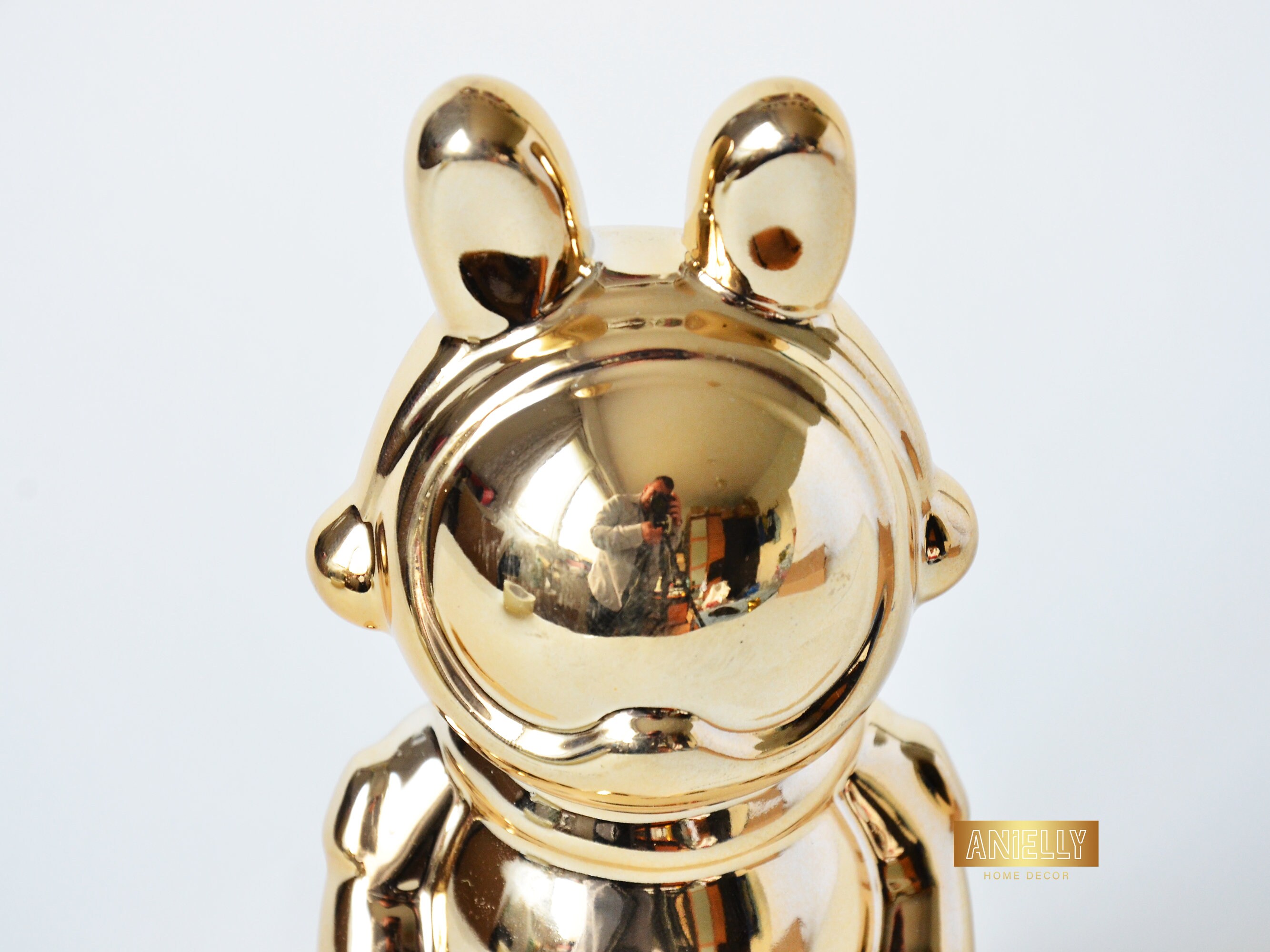 Glossy Ceramic Rabbit in Space Suit, Small Astronaut Bunny Statue, Cute ...