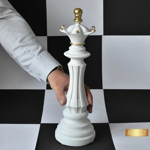 White Chess Pieces Statues, Large Size Figurines, Chess Knight, Queen ...