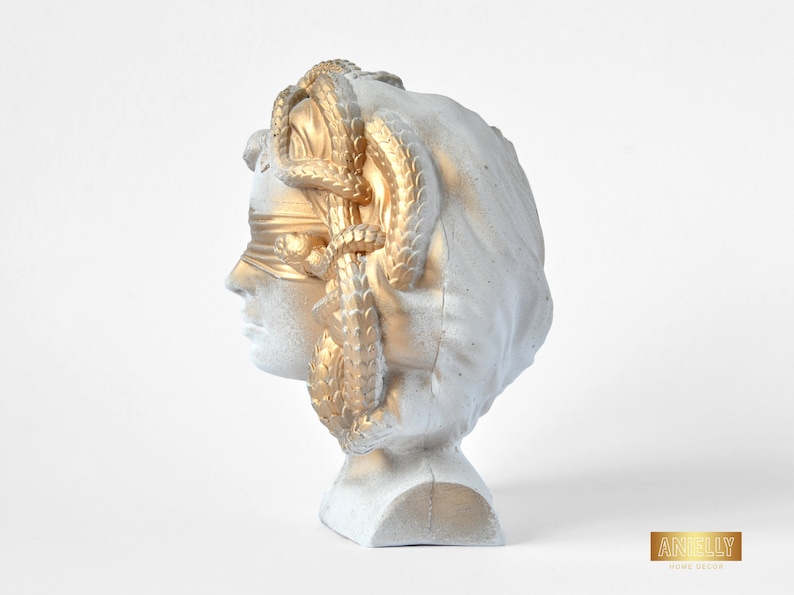 Grecian God Planter, Medusa Gorgon Head Statue, Mediterranean Vase ...