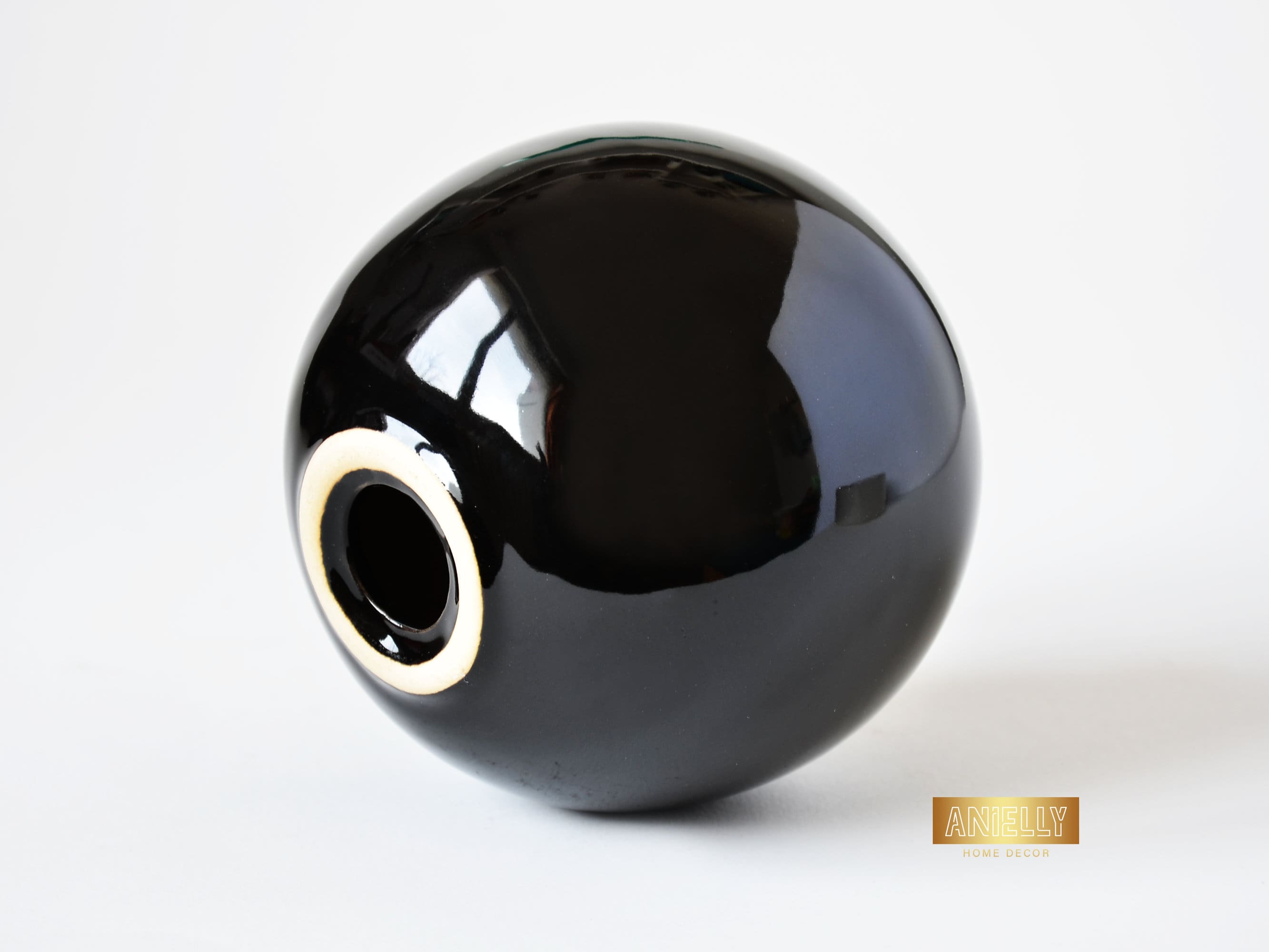Obsidian Black Ceramic Sphere, Tabletop Decoration,white Ceramic Sphere ...
