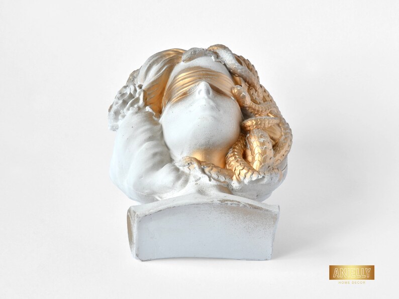 Grecian God Planter, Medusa Gorgon Head Statue, Mediterranean Vase ...